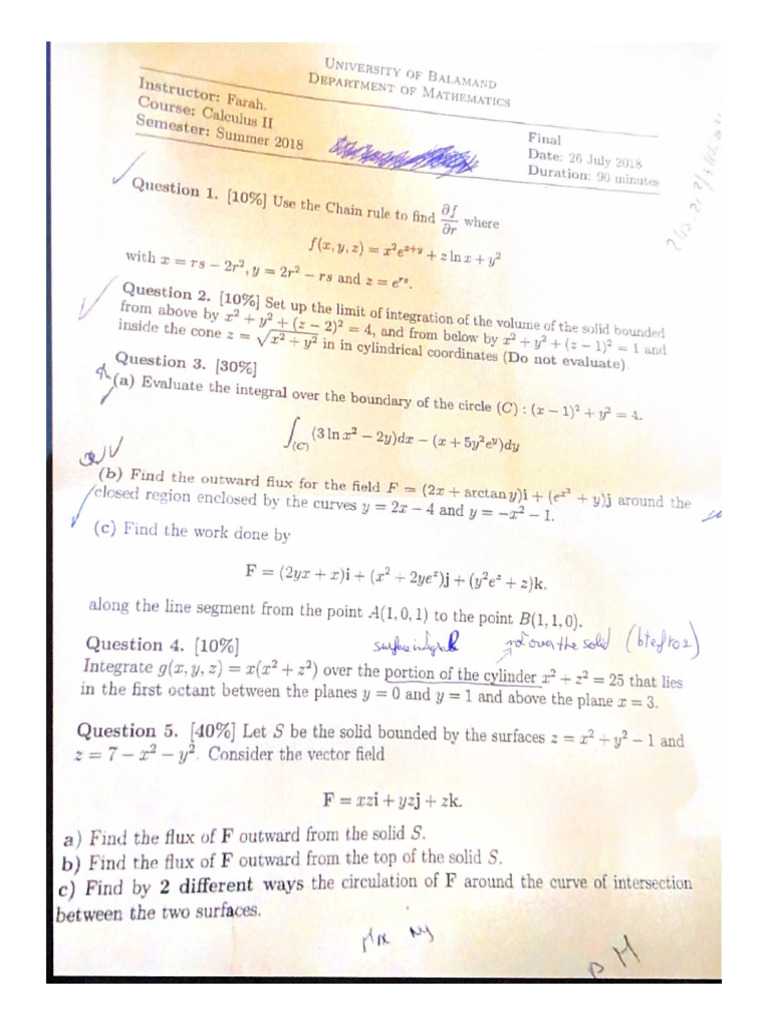 25 July 18 FINAL CALCULUS II | PDF