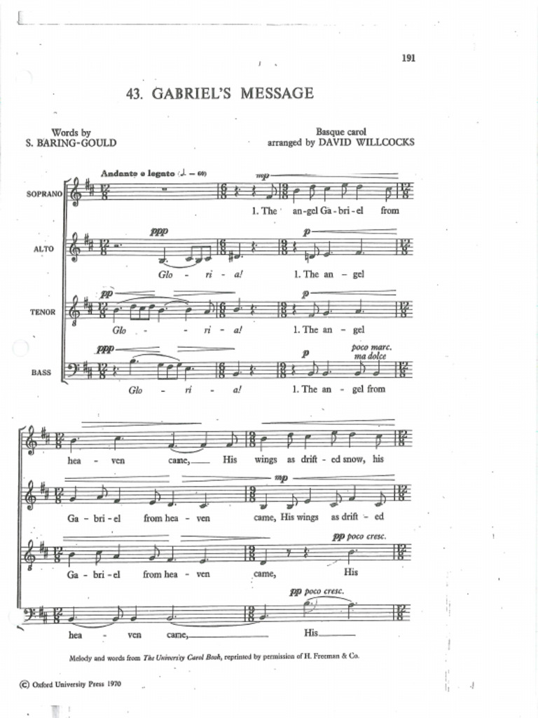 Arr. Wilcox - Gabriel's Message | PDF