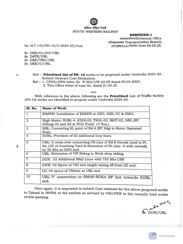 PH 16 Cost estimate reminder | PDF