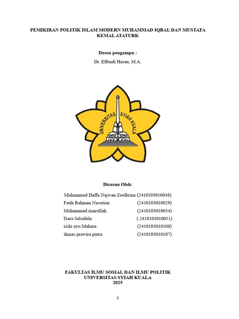 Pemikiran Politik Islam Modern Muhammad Iqbal Dan Mustafa Kemal Ataturk ...