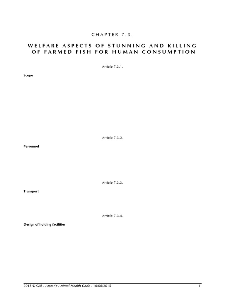 Chapitre Welfare Stunning Killing | PDF | Water | Fish