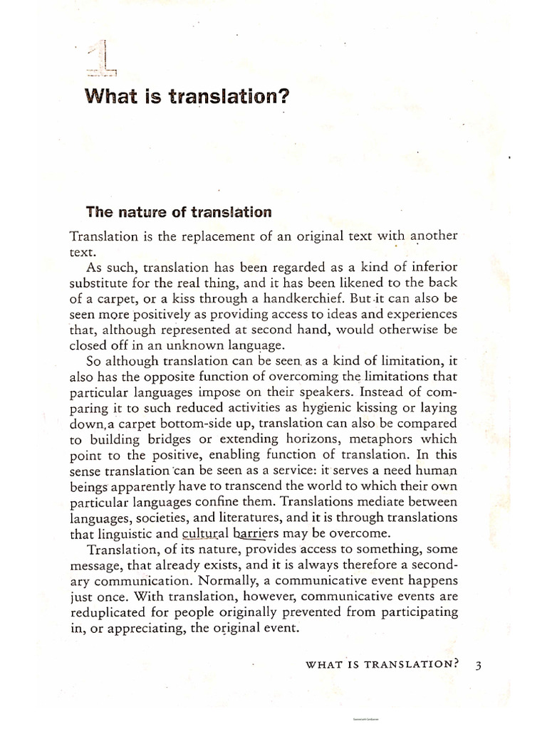 Translation, Juliane House, Chapter 1 | PDF