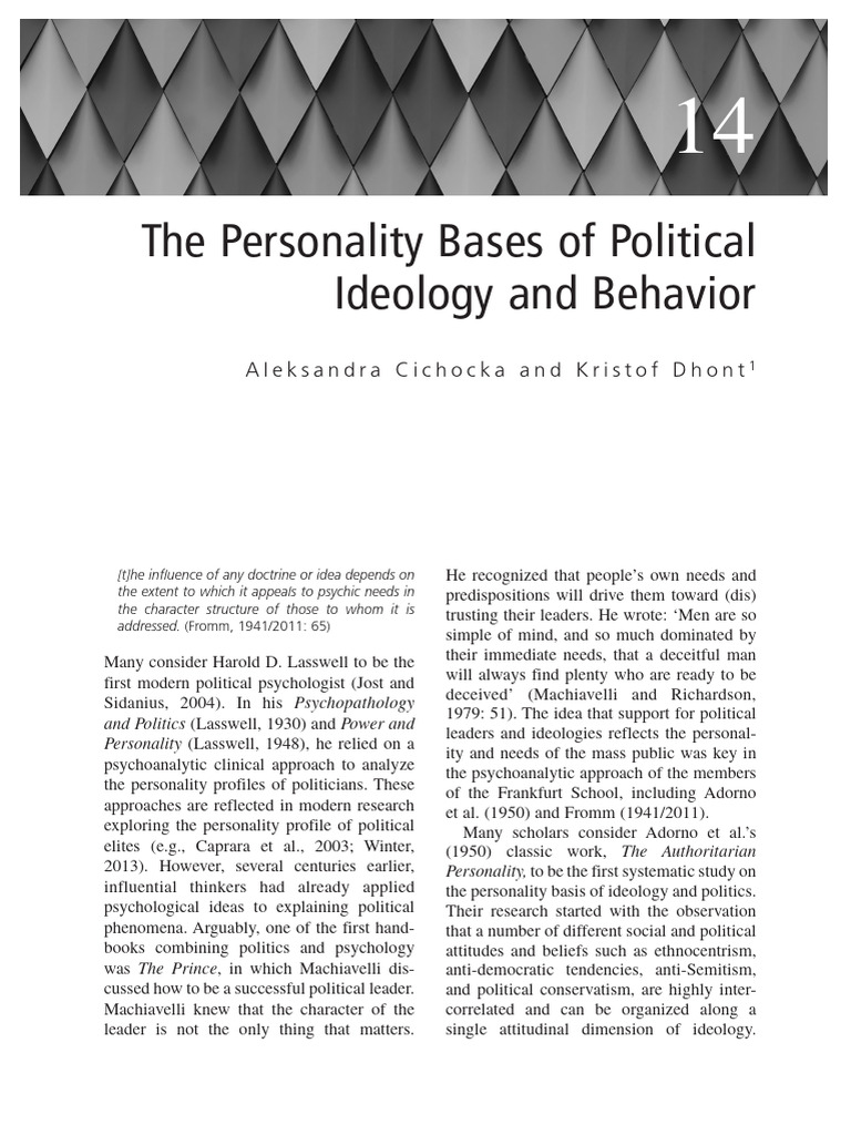 Personality and Political Ideology Insights | PDF | Psychological ...