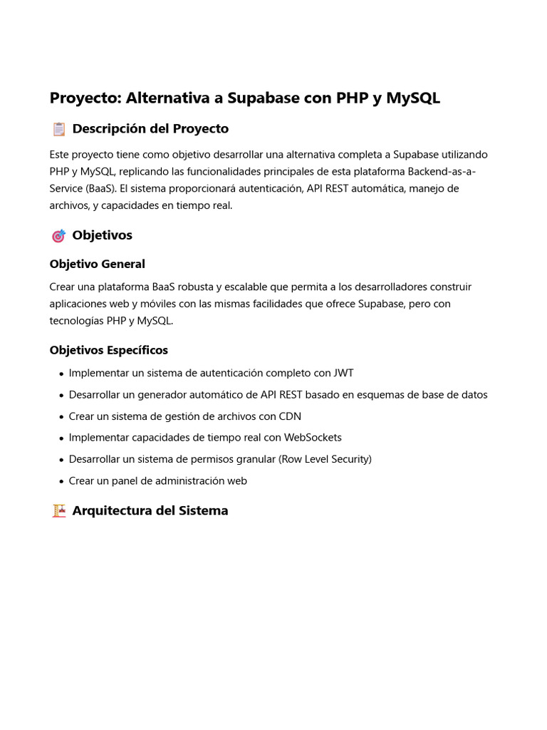 Proyecto Alternativa A Supabase | PDF | Mi sql | Gestión de datos