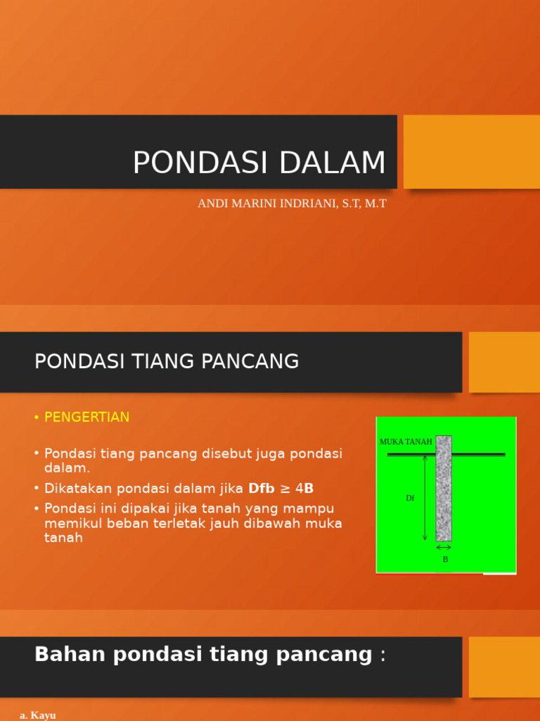 REKAYASA PONDASI TIANG PANCANG | PDF