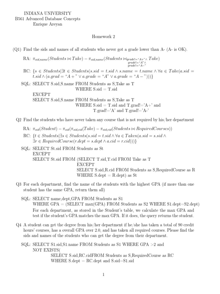 AdvancedDatabaseConcepts Assignment 2 Solution | PDF | Data Model | Computer Programming