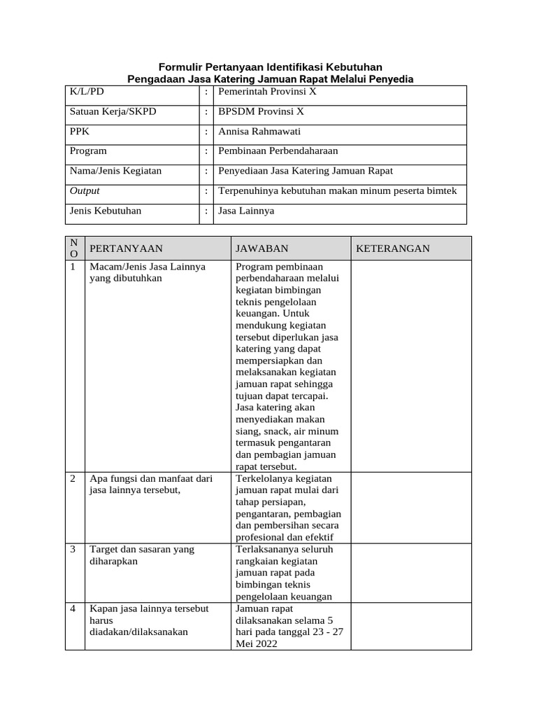 Lampiran 3 - Form Identifikasi Kebutuhan | PDF