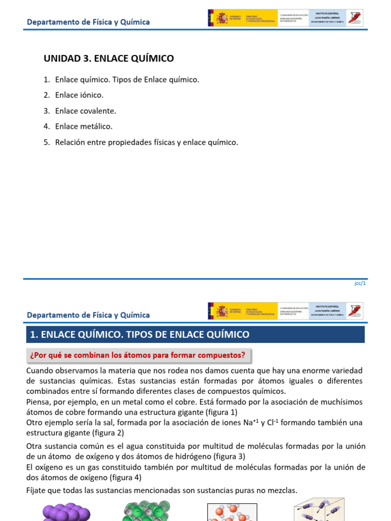 Unidad3 Enlace Quimico | PDF | Enlace químico | Moléculas