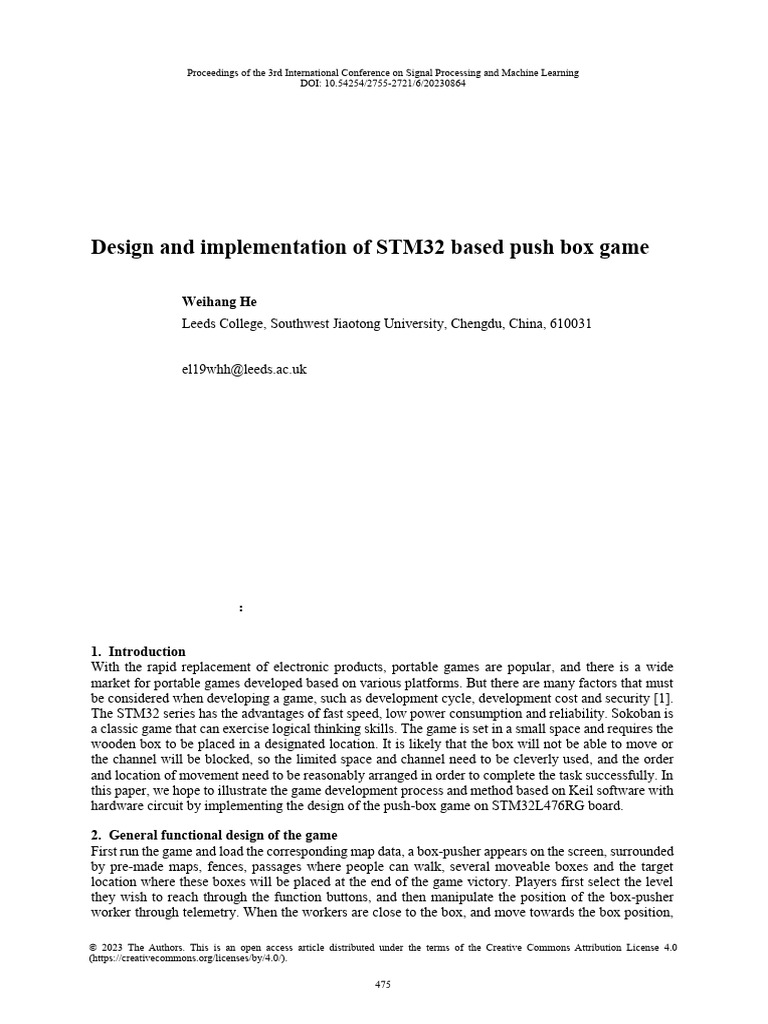 Design and Implementation of STM32 Based Push Box Game | PDF | Liquid ...