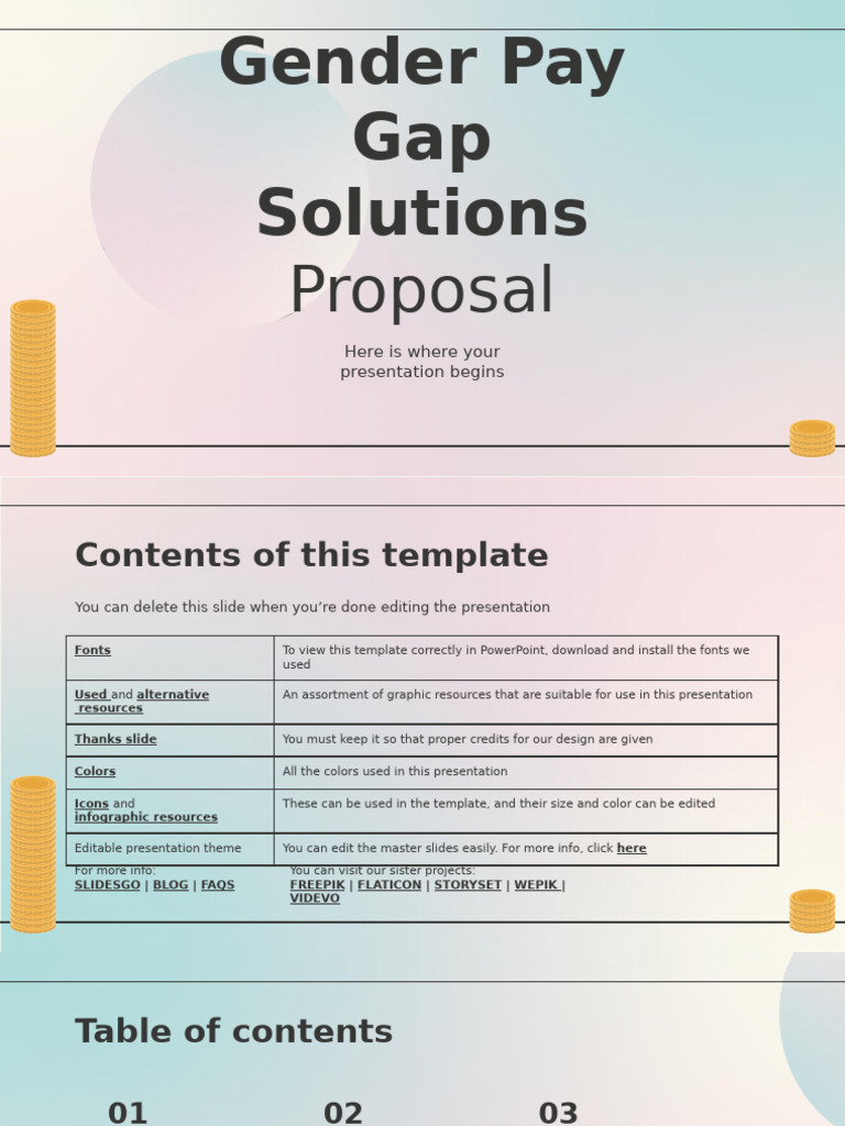 Gender Pay Gap Solutions Proposal by Slidesgo | PDF | Expense | Budget
