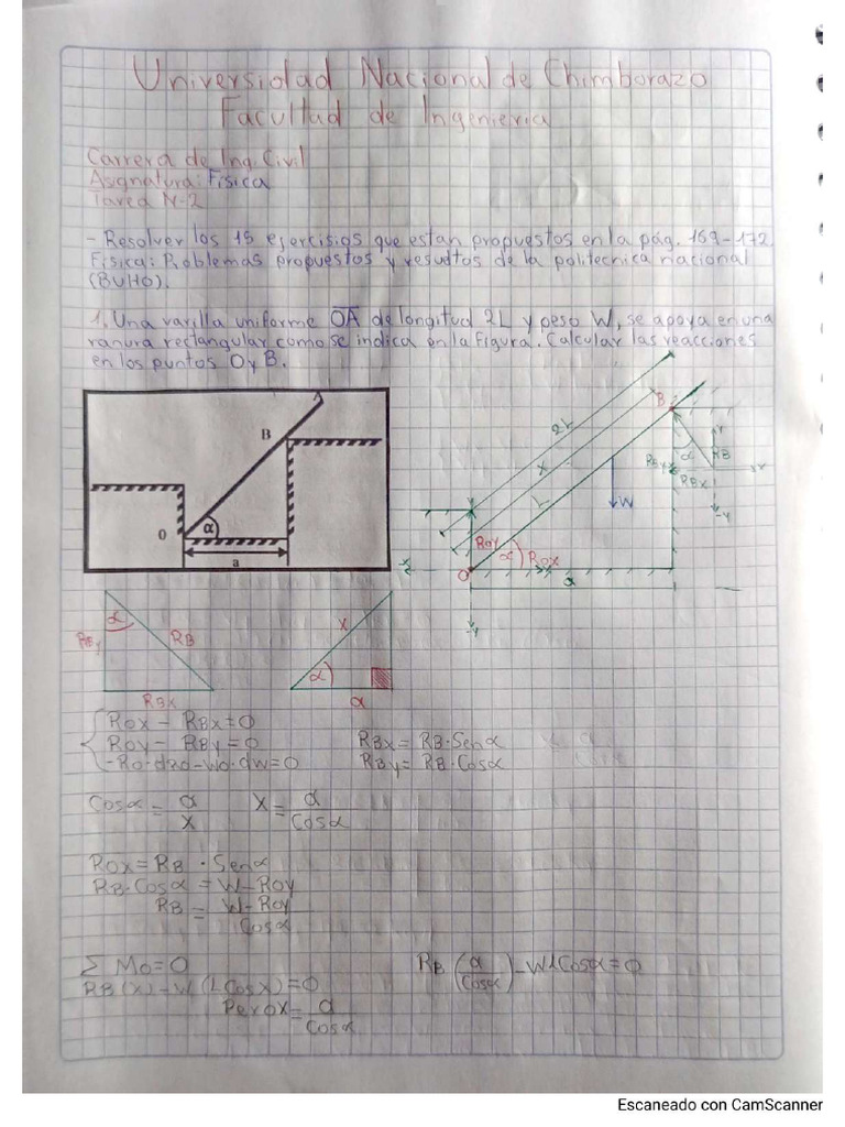 Tarea 2 Estática de Un Solido Rígido en El Plano - Compressed | PDF