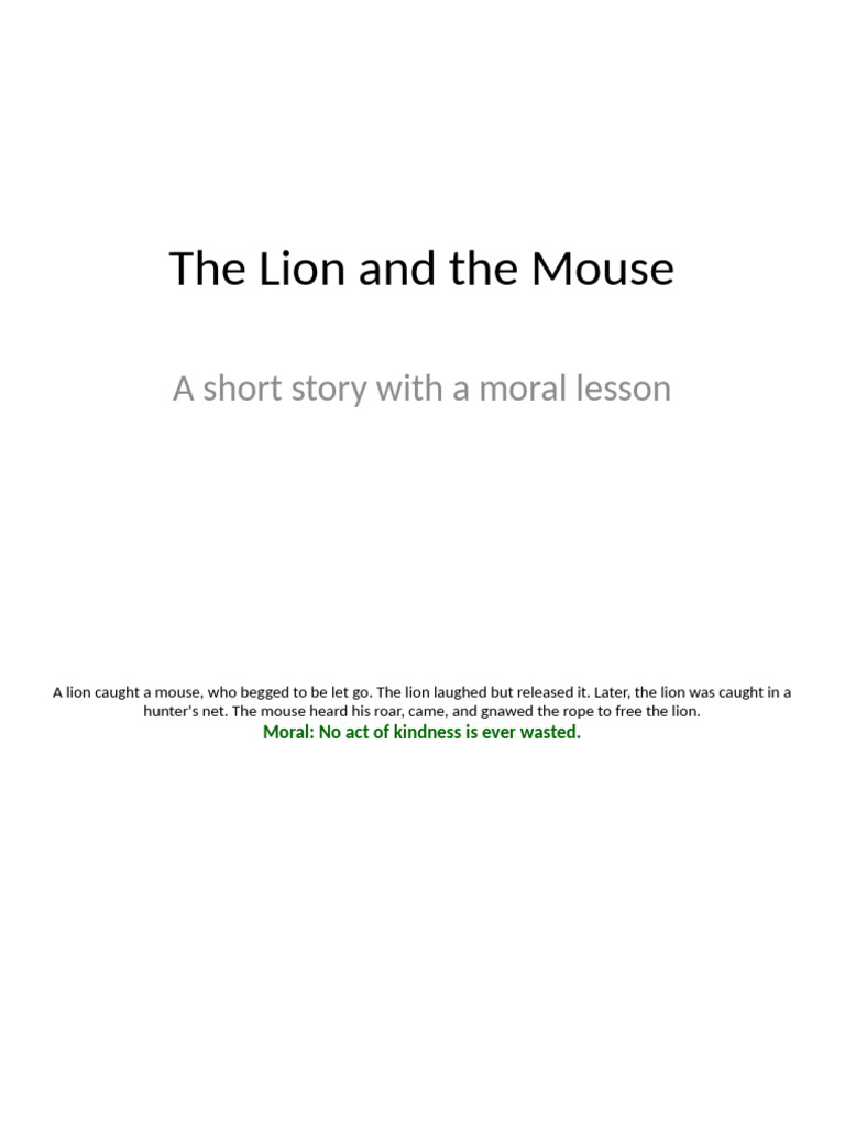 Story 4 The Lion and The Mouse | PDF