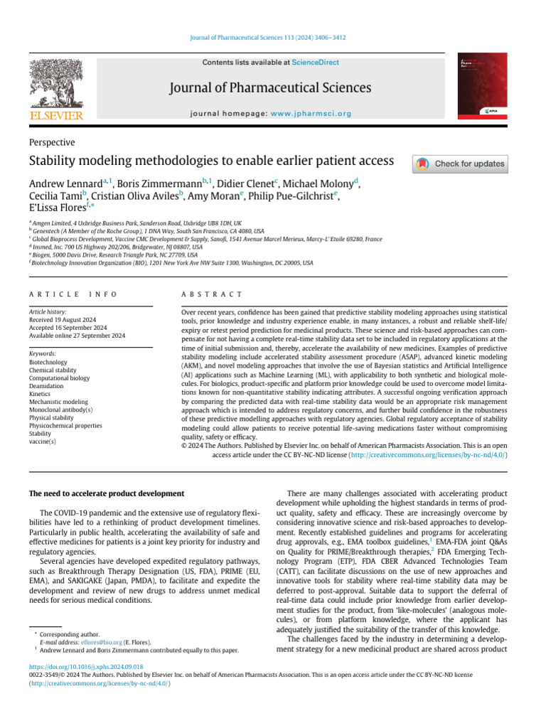 Stability Modeling for Faster Drug Access | PDF | Chemical Kinetics ...