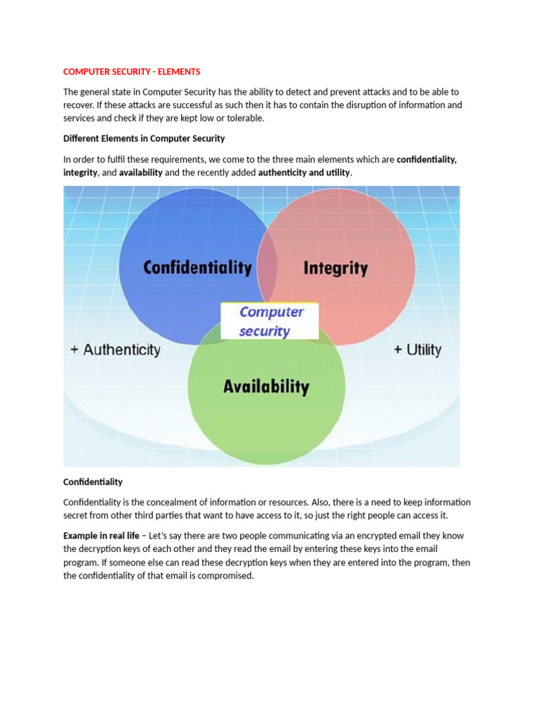 Lecture 1 Computer Security - Terminologies and Elements | PDF | Security | Computer Security