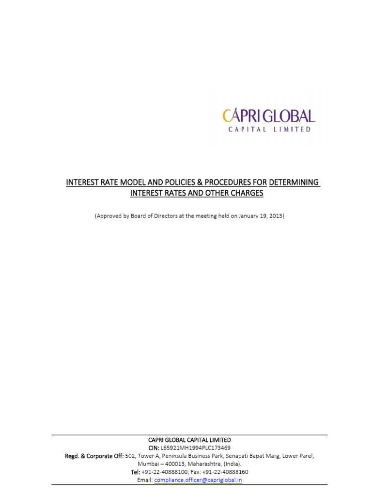 Interest Rate Model and Policy | PDF | Loans | Interest