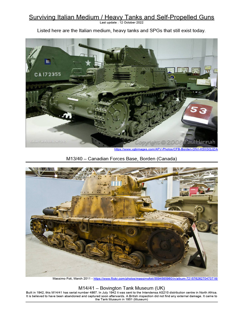 Italian Tanks at Caserma d'Avanzo | PDF | Vehicles | World War II Tanks
