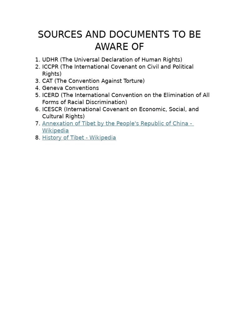 Key Human Rights Documents Overview | PDF