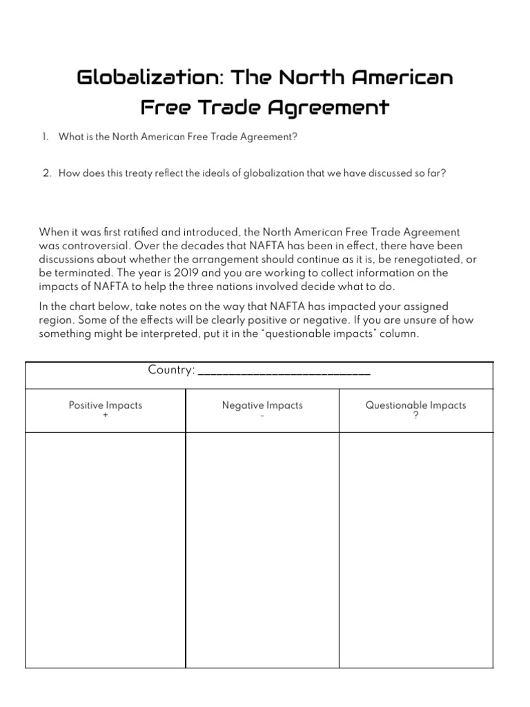 Impact of NAFTA Handout | PDF