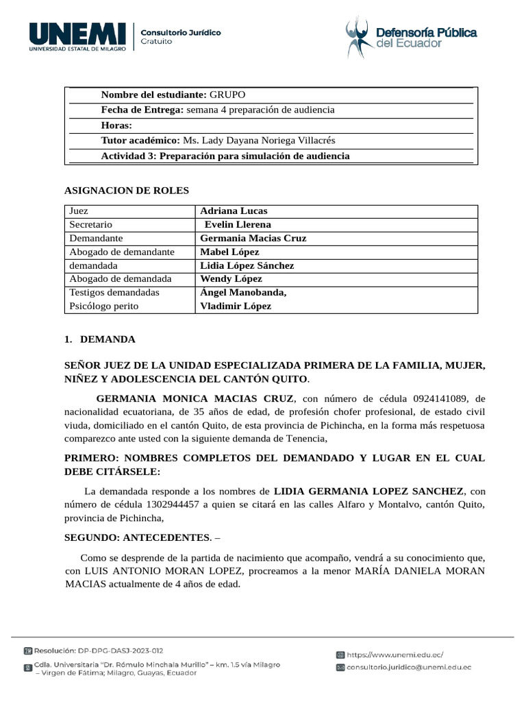 COREGIDO_TENENCIA[1] | PDF | Abuso infantil | Demanda judicial