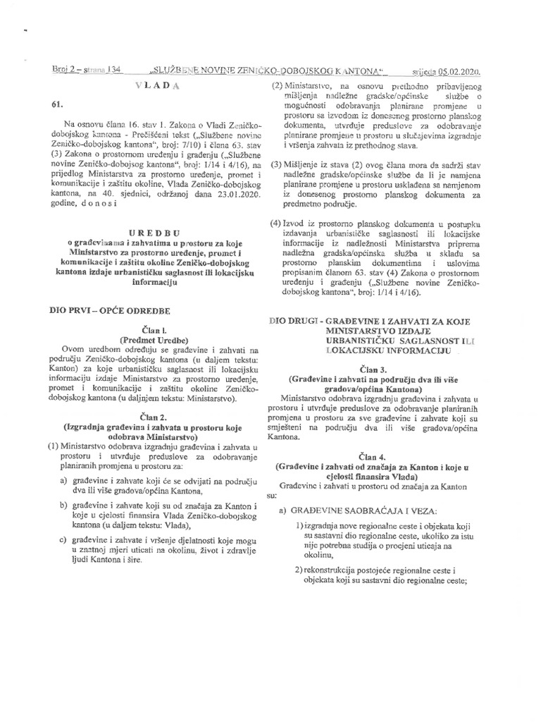 Propisi Urbanisticka Lokacijska ZDK FBIH | PDF