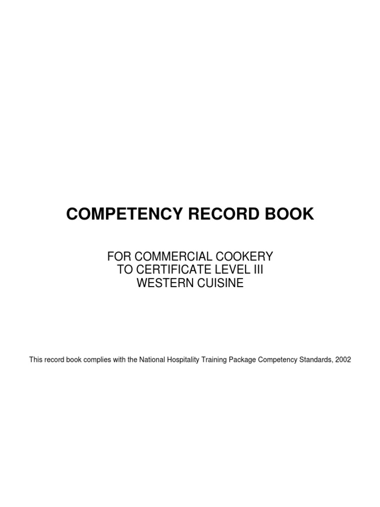 Comp Record Book - Cookwest | PDF | Apprenticeship | Educational Assessment