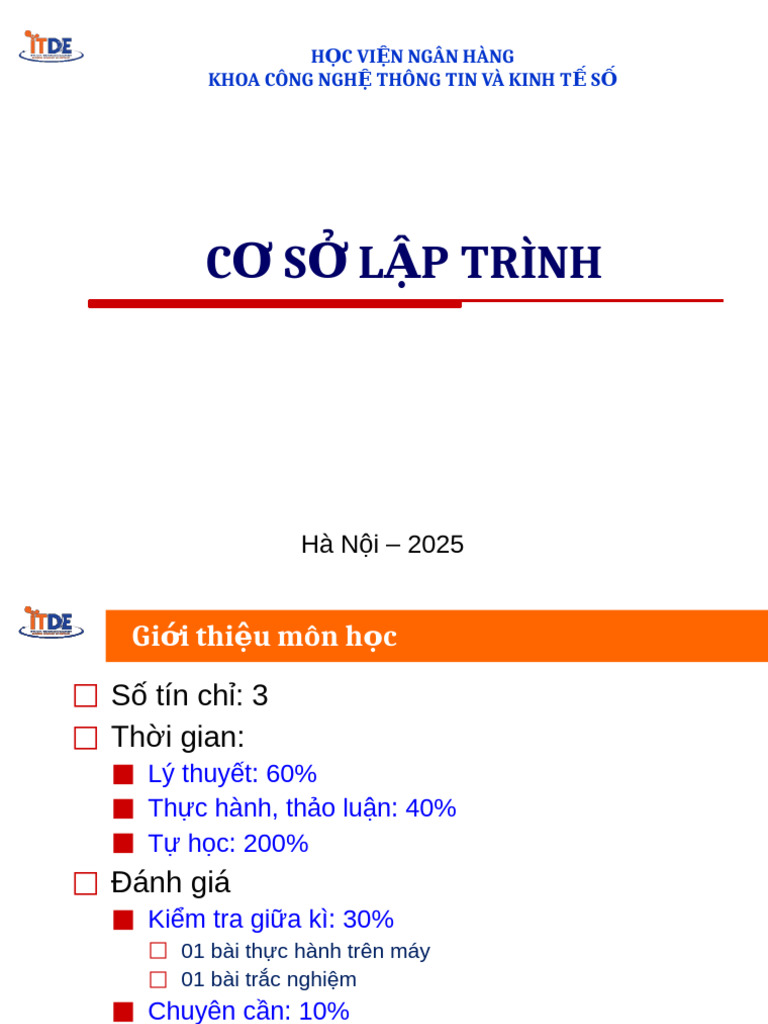 C00-Gioi Thieu Mon Hoc | PDF