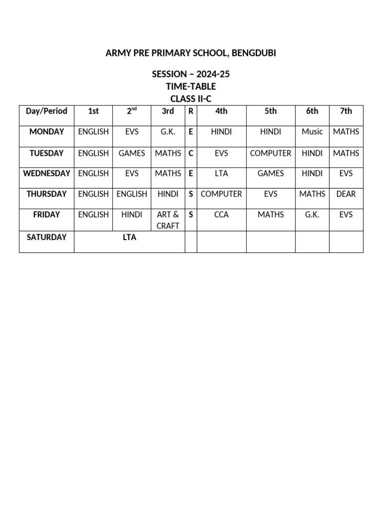 Time Table 2c | PDF