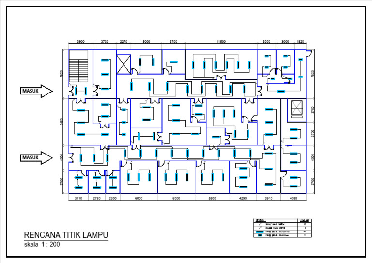 Titik Lampu - Layout Denah Gedung - Revisi | PDF