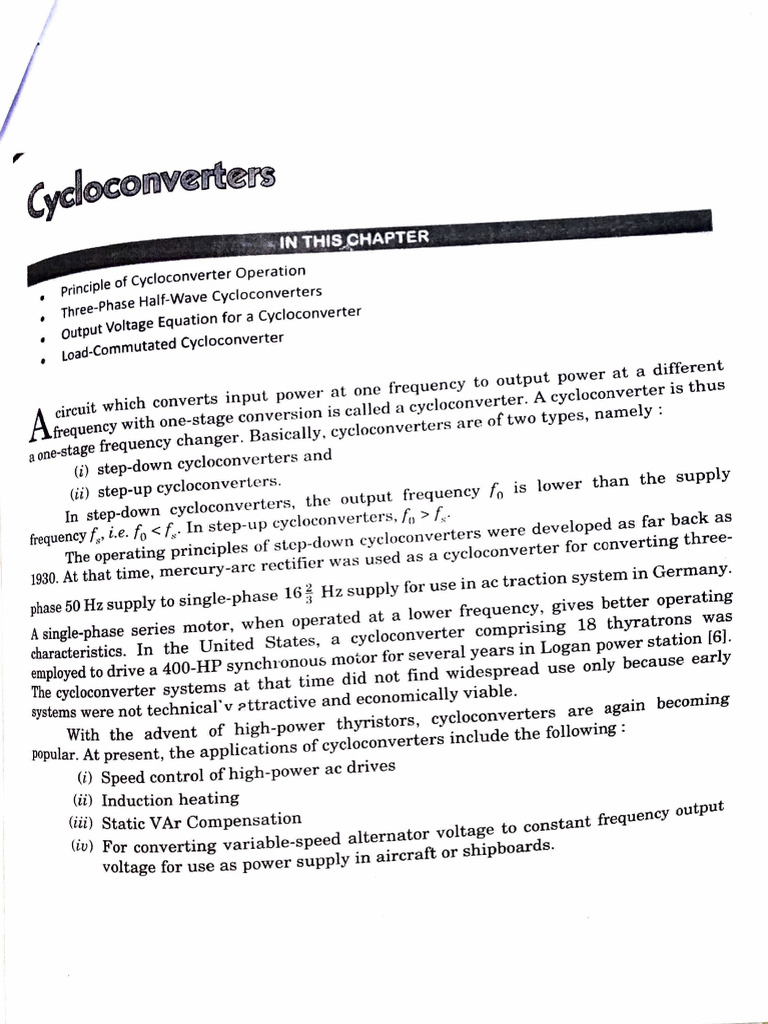 Cycloconverter Operation and Types | PDF | Manufactured Goods | Power ...