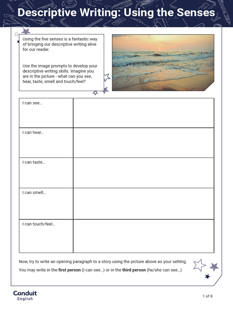Cfe e 1729769668 Descriptive Writing Using The Senses - Ver - 1 | PDF ...