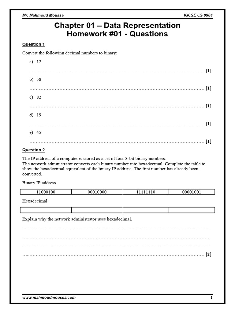 HW 01 Q PDF | PDF | Data Compression | Computer Engineering