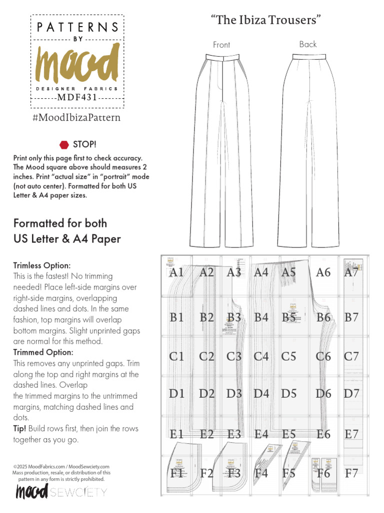 Ibiza Trousers Pattern Guide | PDF | Chess Openings | Chess Theory