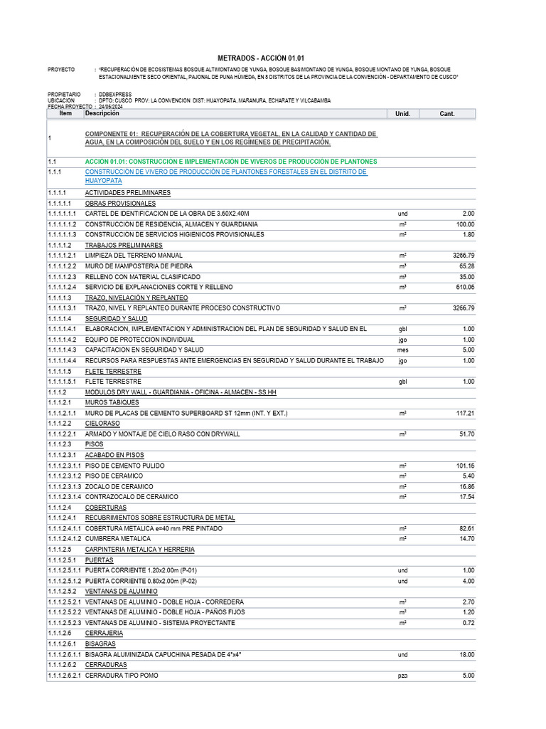 0.- Metrados Consolidados Final | PDF | Hormigón | edificio