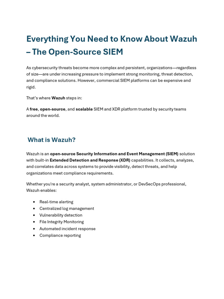 Getting Started With Wazuh!!! | PDF | Computing | Information Technology