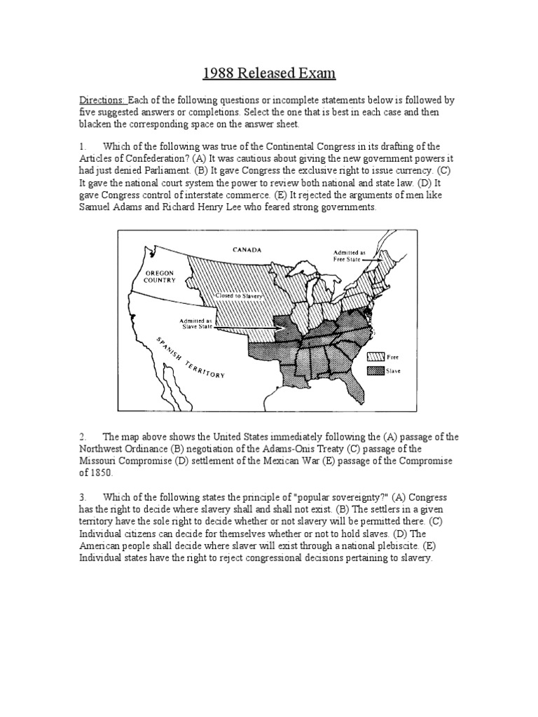 1988 Apush Exam | PDF | American Federation Of Labor | Democratic Party ...