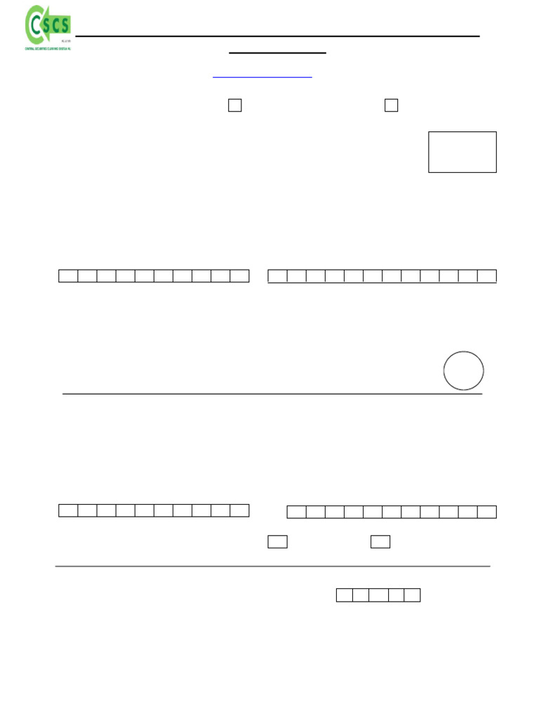CSCS Investor Bank Account Update Form | PDF