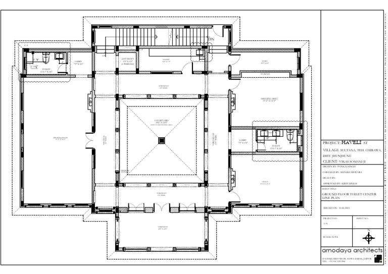Ground Floor Toilet Center Line Plan - 12.04.2025-2 | PDF | Architectural Design | Architecture