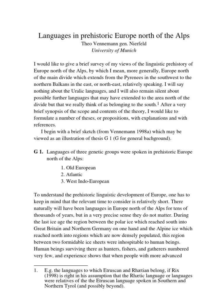 Languages in Prehistoric Europe North of The Alps | PDF | Celts ...