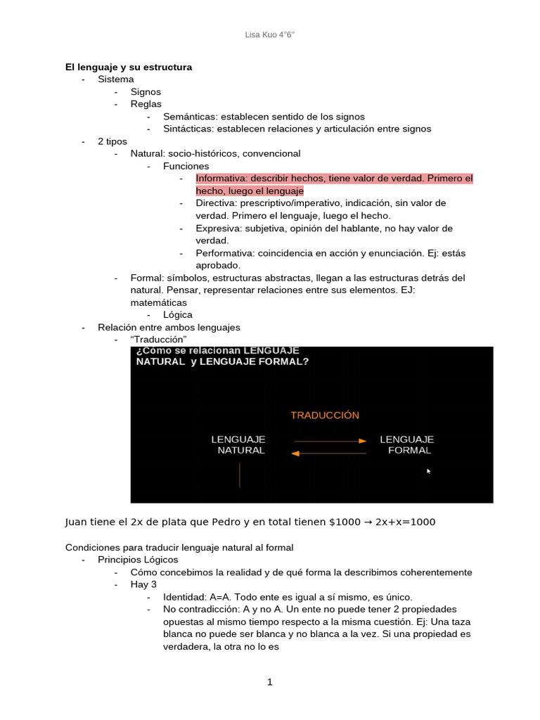 RESUMEN - Lenguaje Formal-Proposiciones-Cuadro de Oposición | PDF | Proposición | Verdad