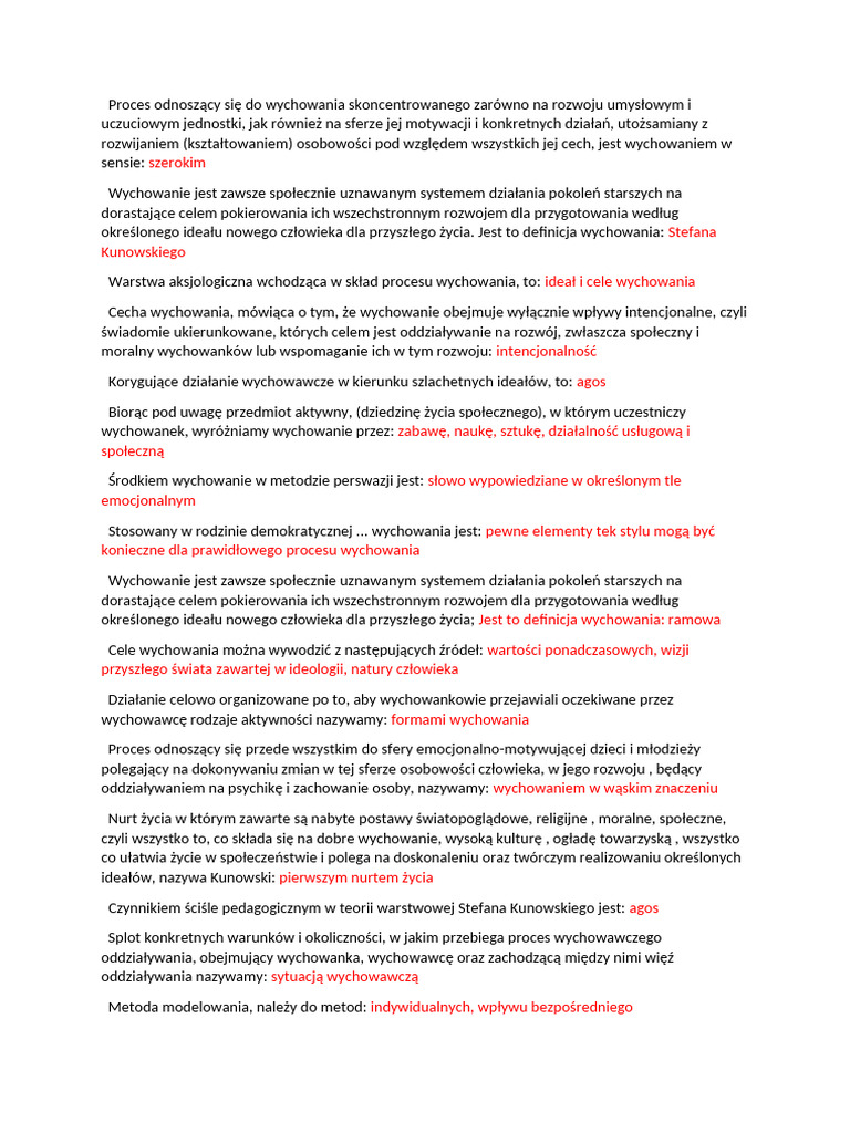 Teoria Wychowania | PDF