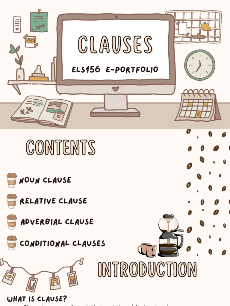 GRAMMAR : TYPES OF CLAUSES NOTES | PDF | Clause | Adverb