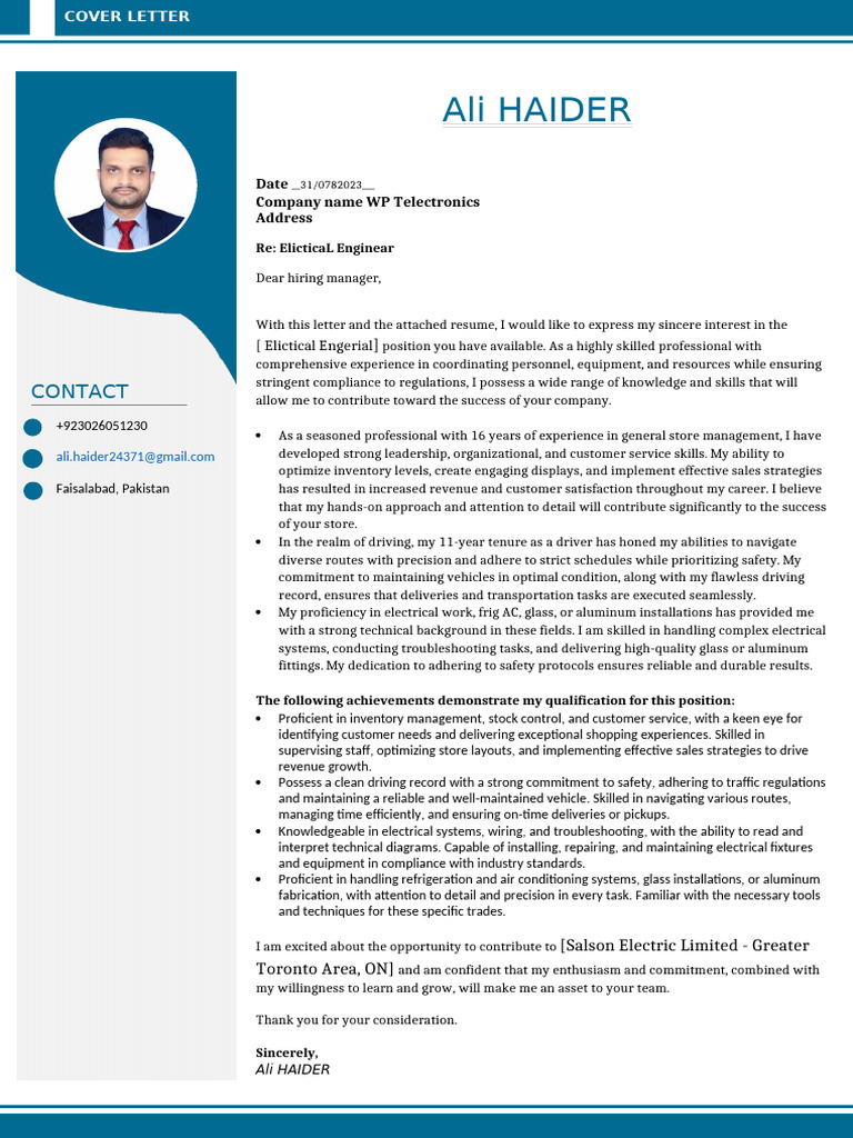 Ali Haider: Contact | PDF | Business