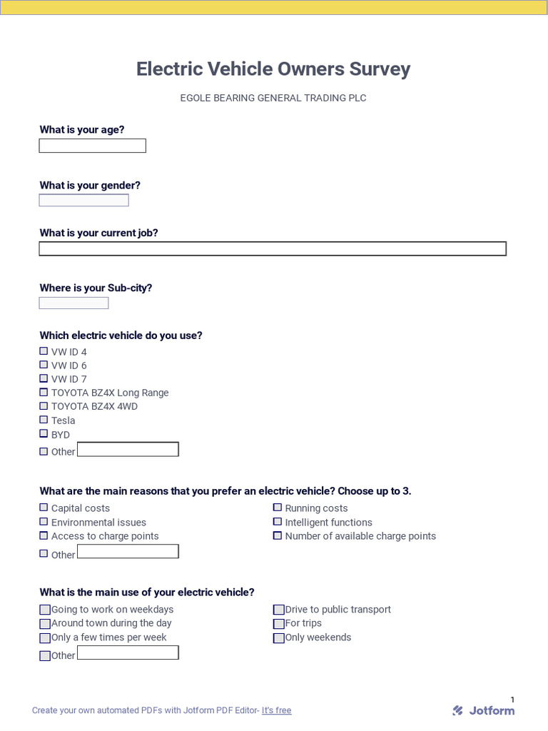 Electric Vehicle Owners Survey | PDF | Electric Vehicle | Electric Power