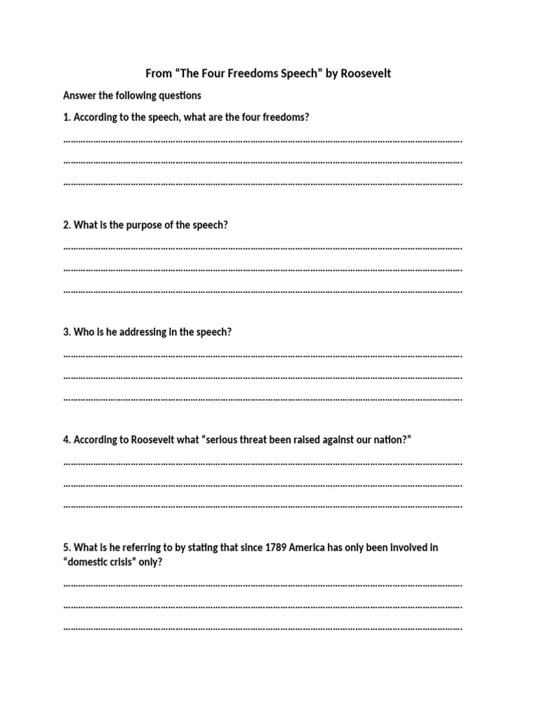 From Four Freedoms Speech | PDF