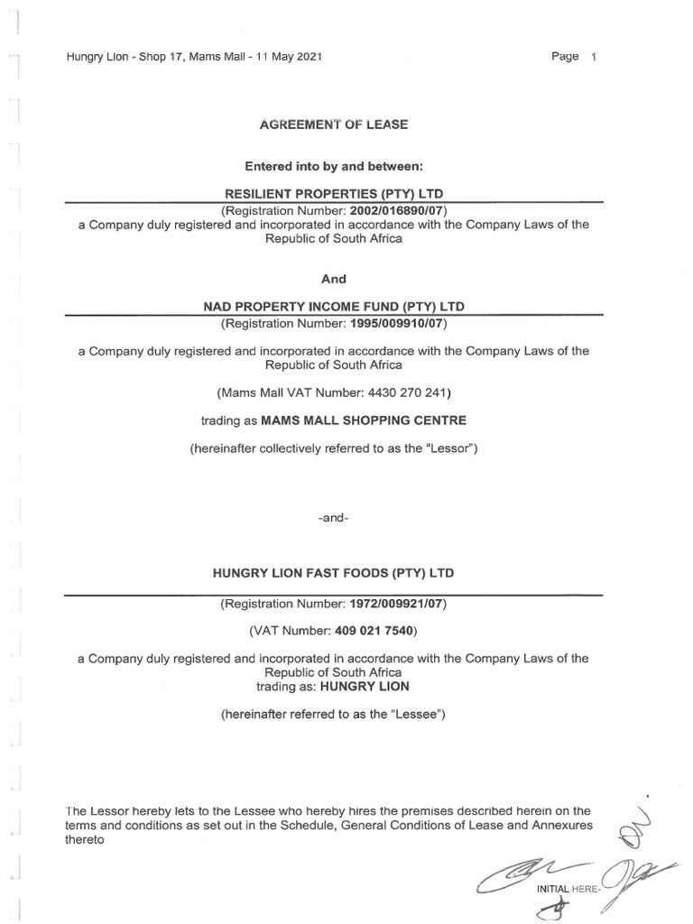 Mams Mall Lease - Exp 30.11.2023 | PDF | Lease | Property