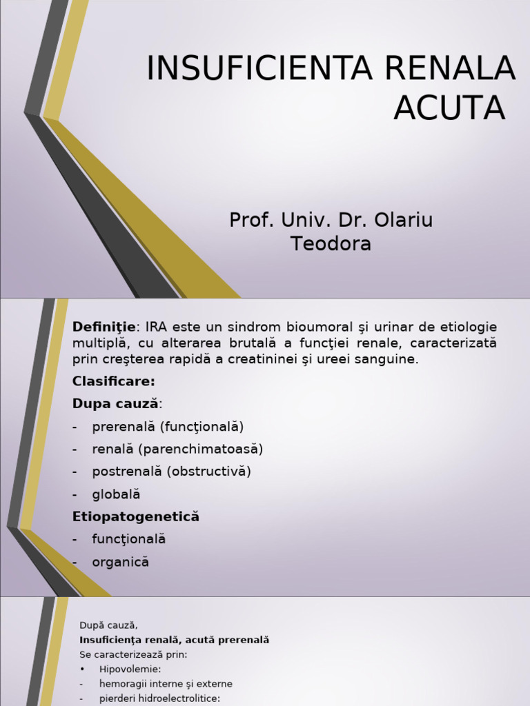 Insuficienta Renala Acuta Si Cronica | PDF