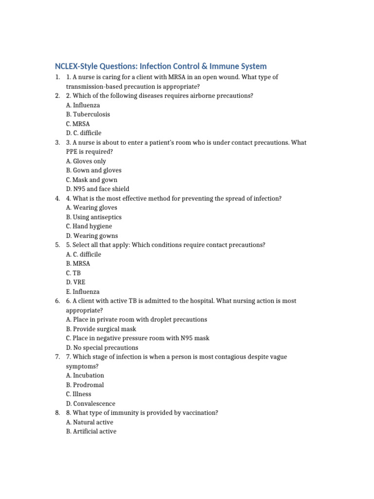 NCLEX Questions Infection Immune FULL 35 | PDF | Immune System | Infection