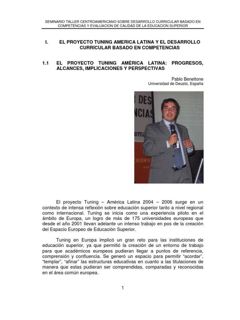 Proyecto Tuning De America Latina Pdf El Salvador America Latina