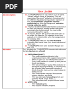 TL Roles and Responsibilities | PDF | Performance Indicator | Business