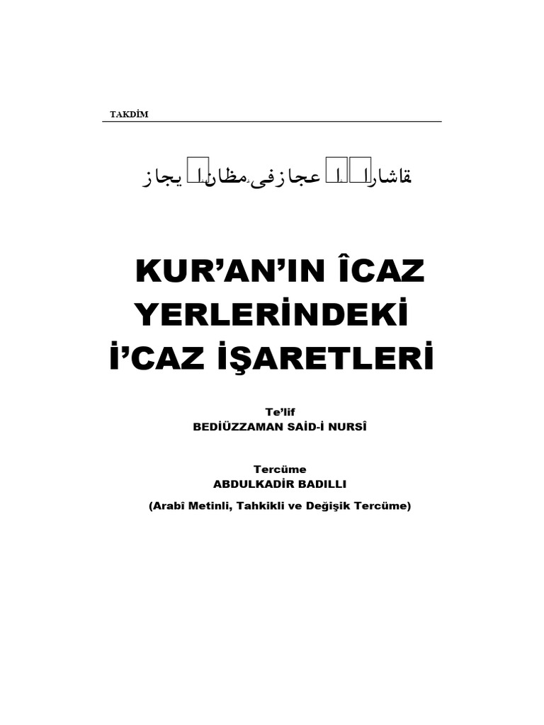 Isarat Ul Icaz Badilli Tercumesi | PDF